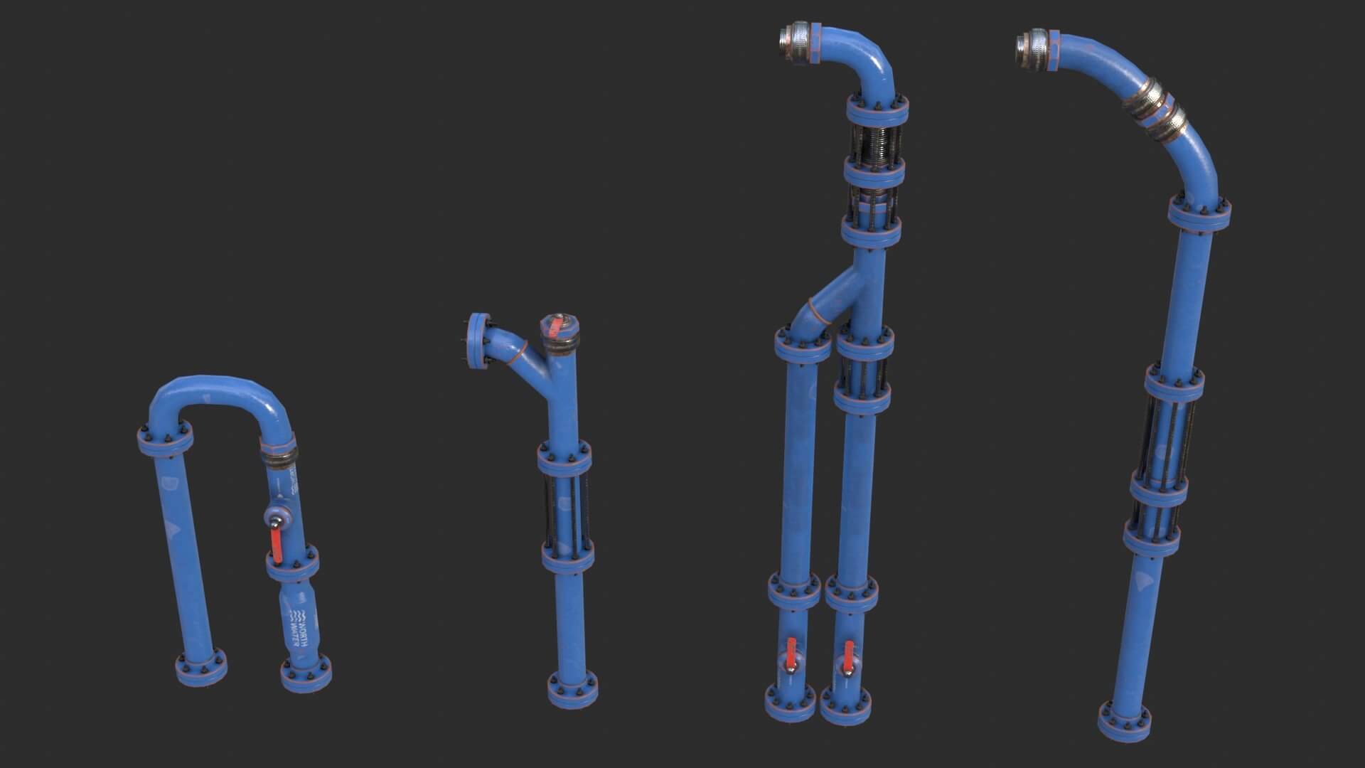 Modular Pipes - Industrial Collection 3D Model by KangaroOz 3D