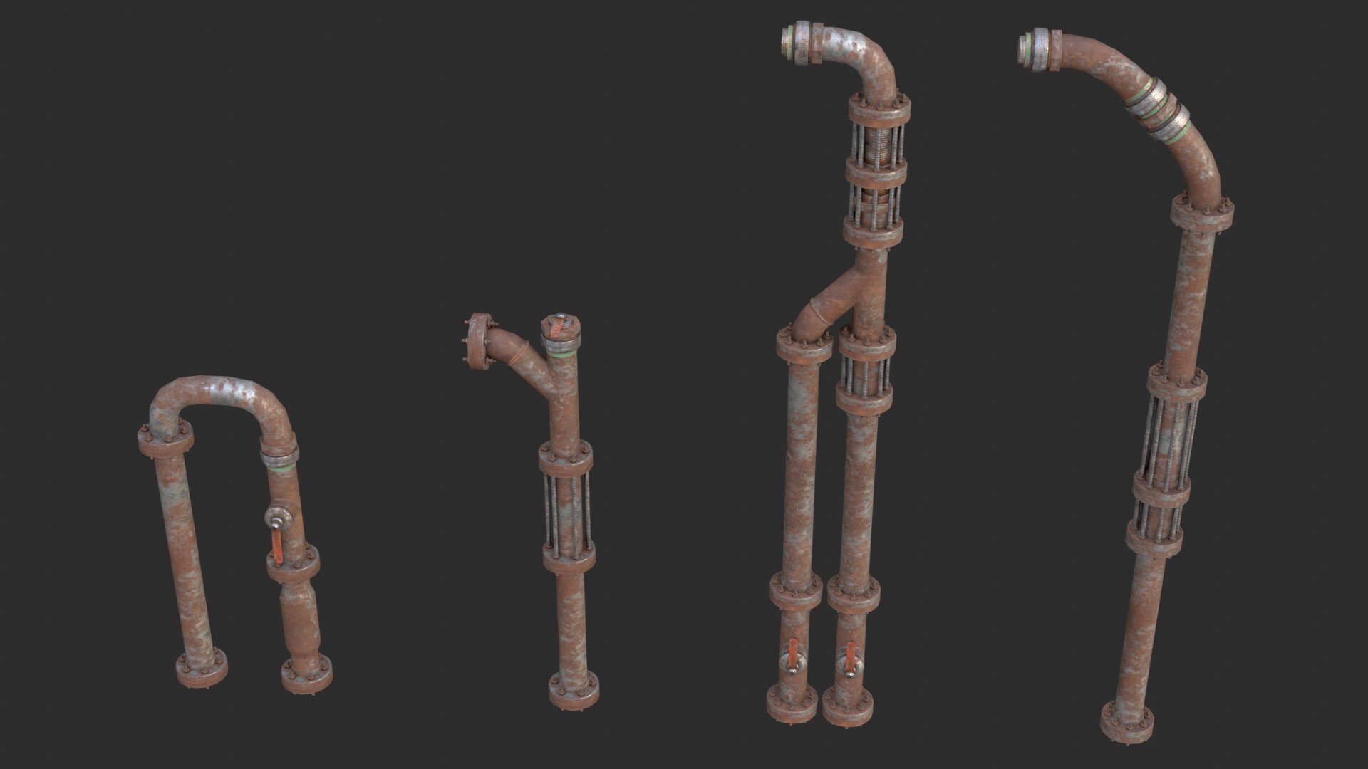 Modular Pipes - Industrial Collection 3D Model by KangaroOz 3D