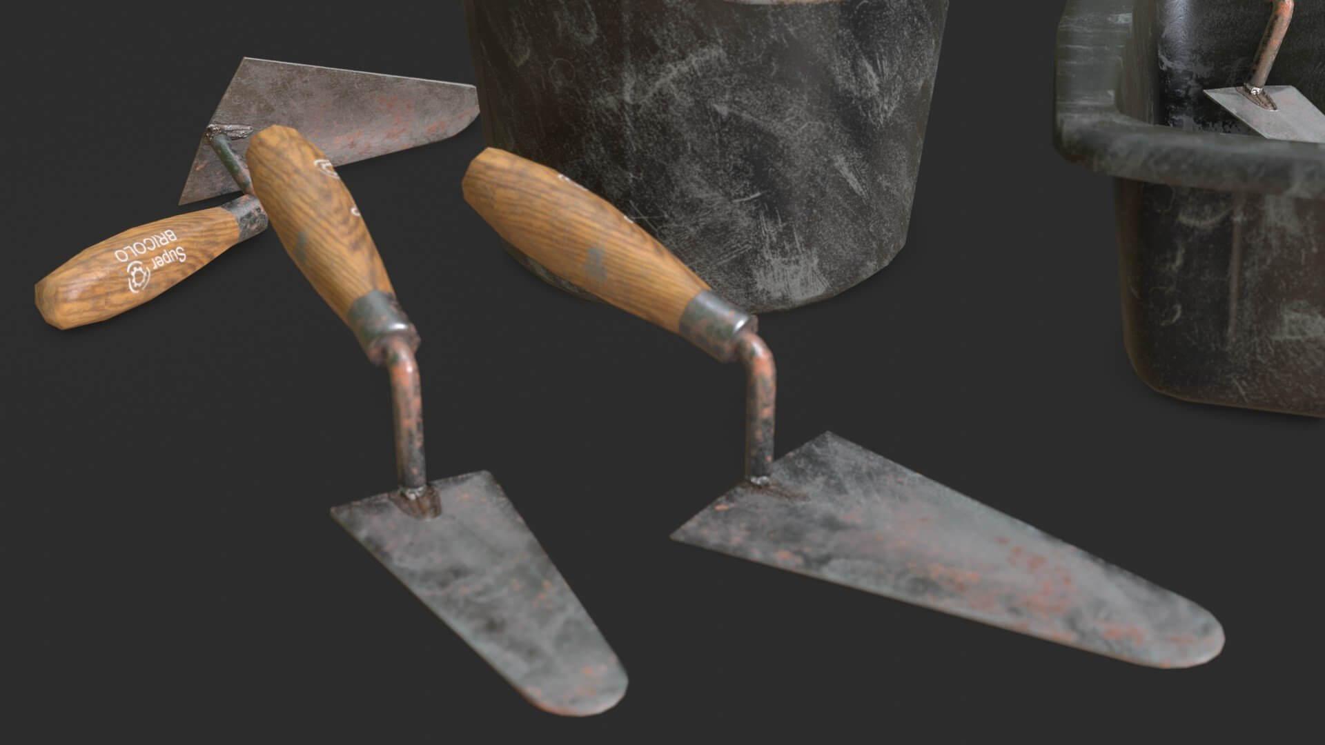 Mortar Tools Set - 3D Model by KangaroOz 3D