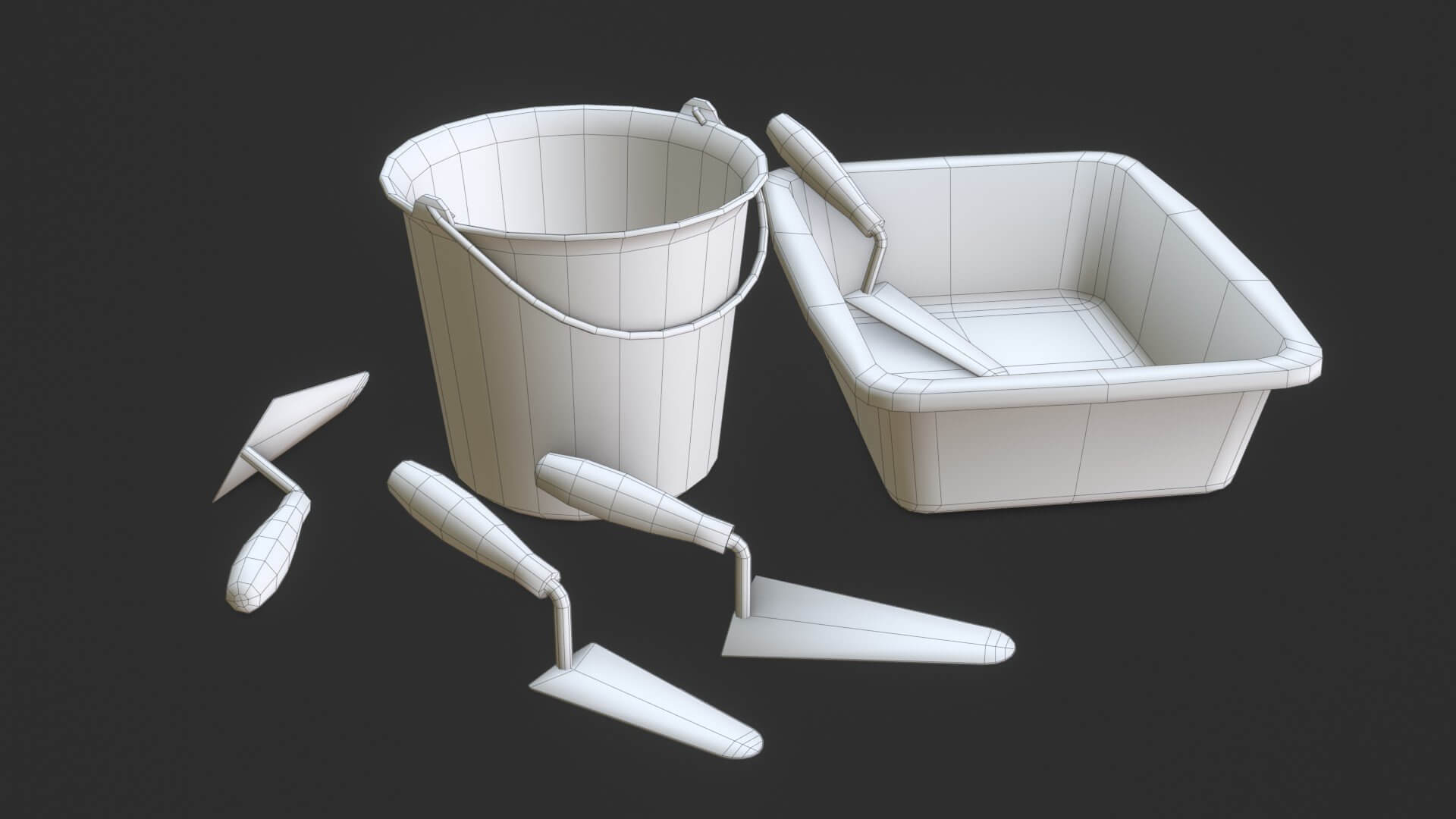 Mortar Tools Set - 3D Model by KangaroOz 3D