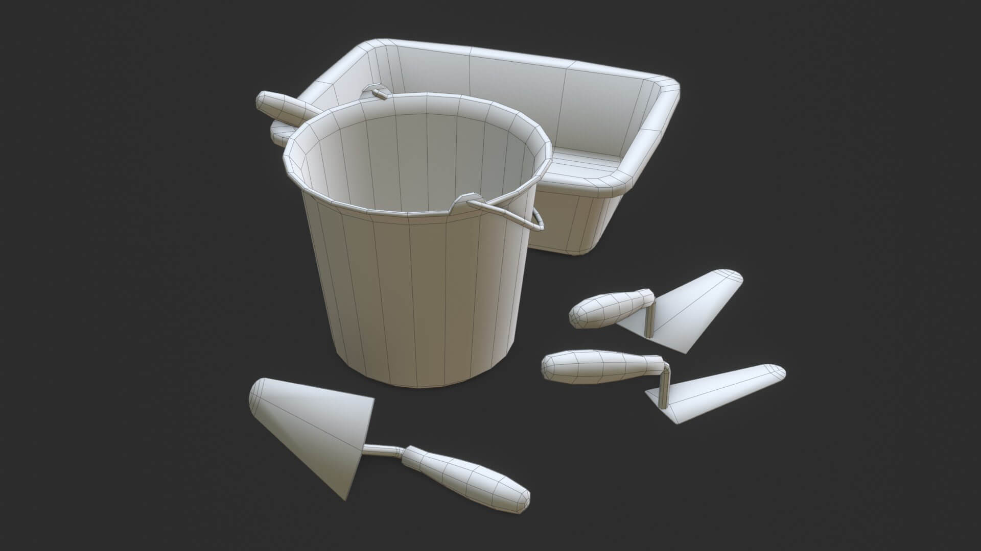 Mortar Tools Set - 3D Model by KangaroOz 3D
