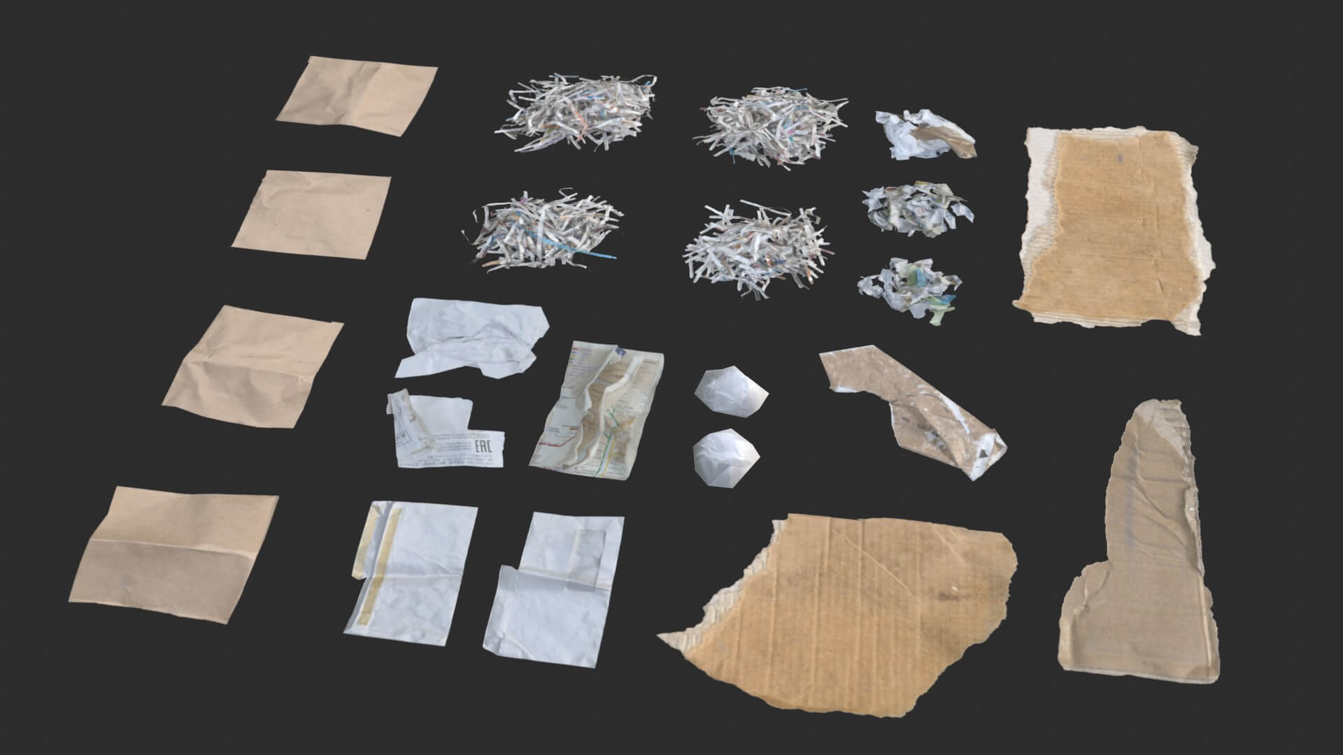 Paper Debris Set 1 - 3D Model by KangaroOz 3D