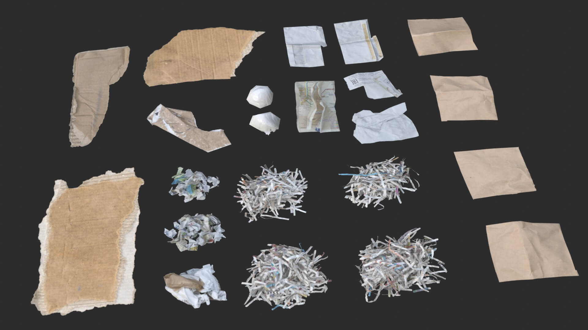 Paper Debris Set 1 - 3D Model by KangaroOz 3D