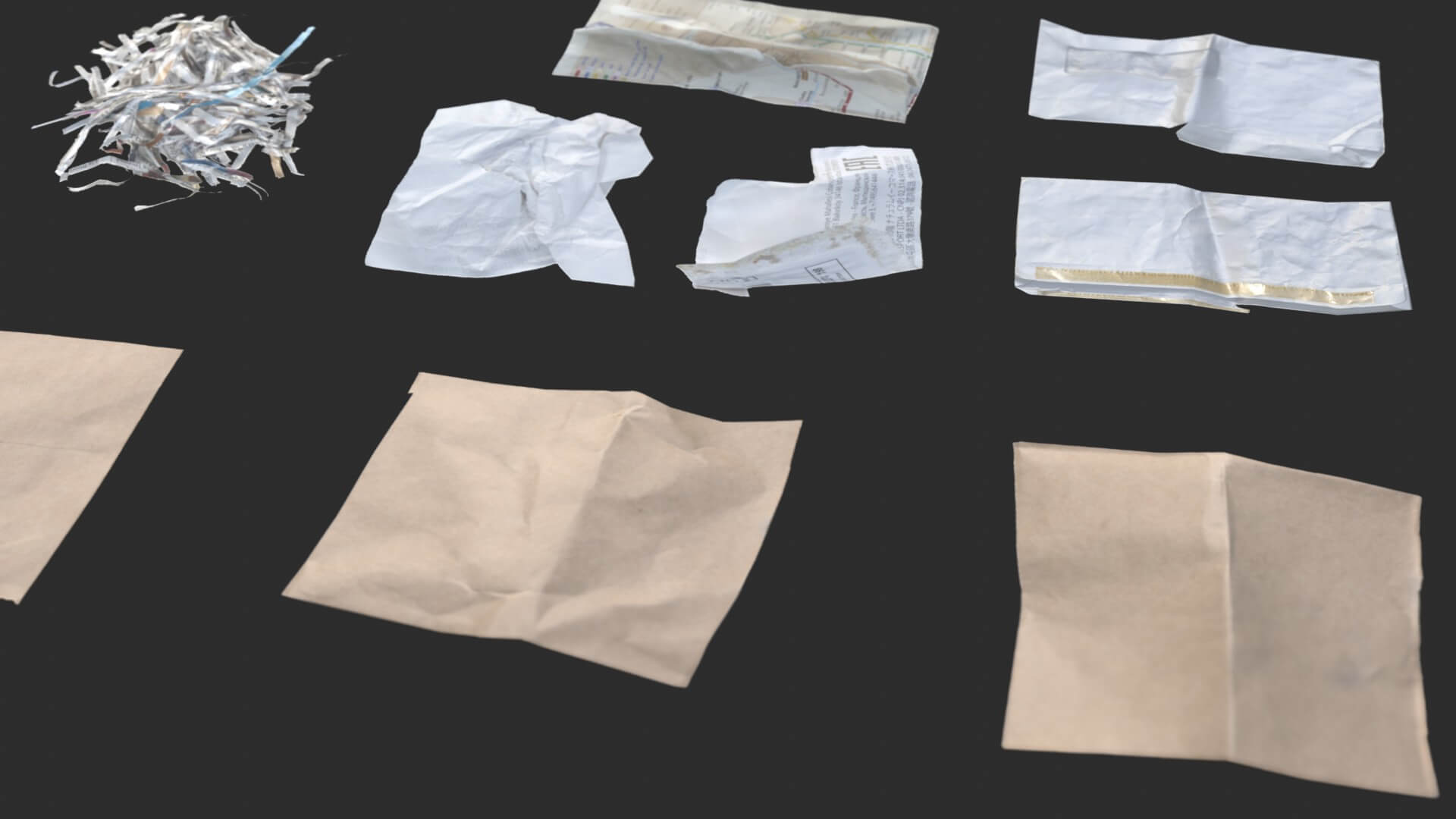 Paper Debris Set 1 - 3D Model by KangaroOz 3D