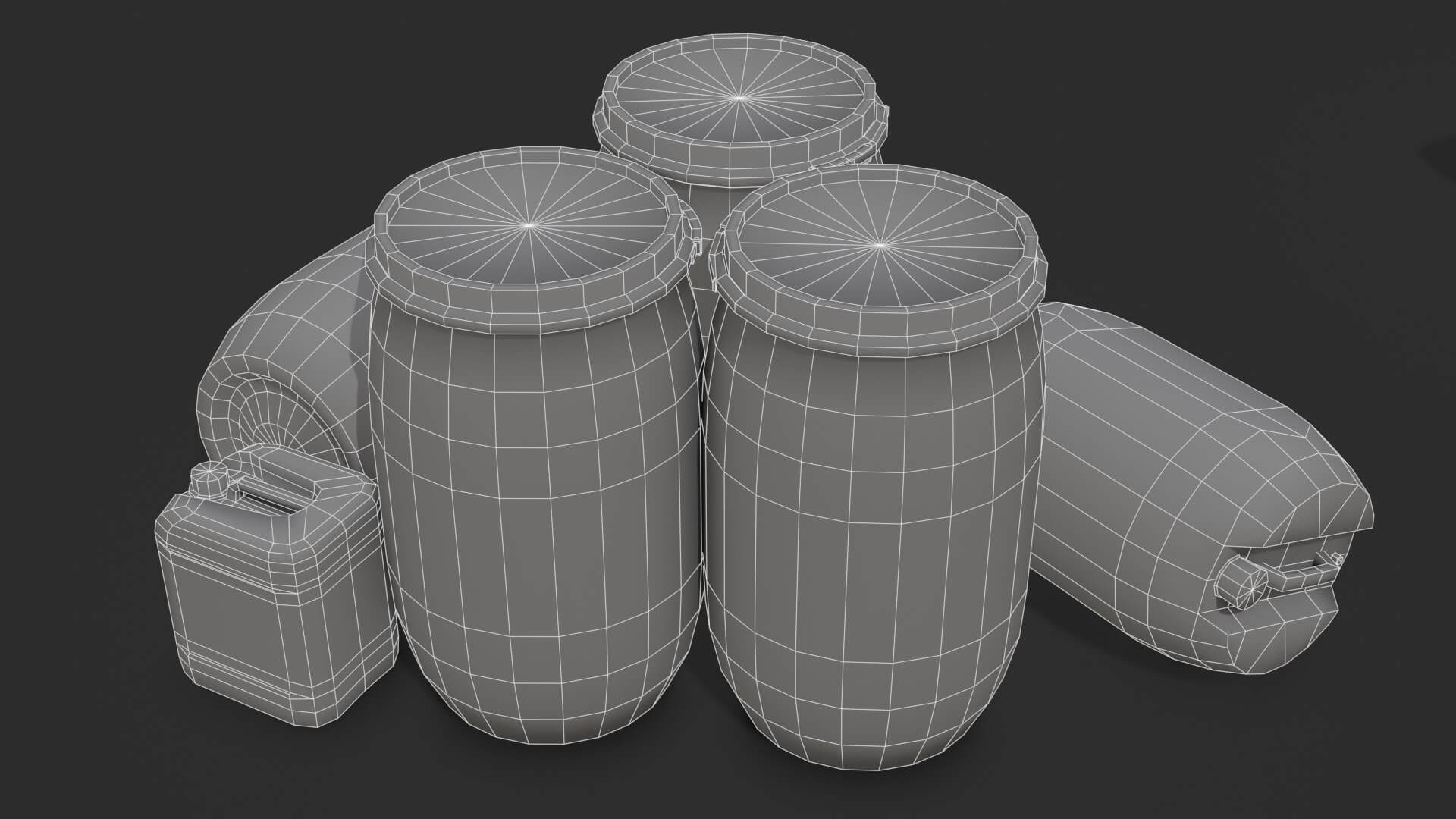 Plastic Containers Set 1 - 3D Model by KangaroOz 3D