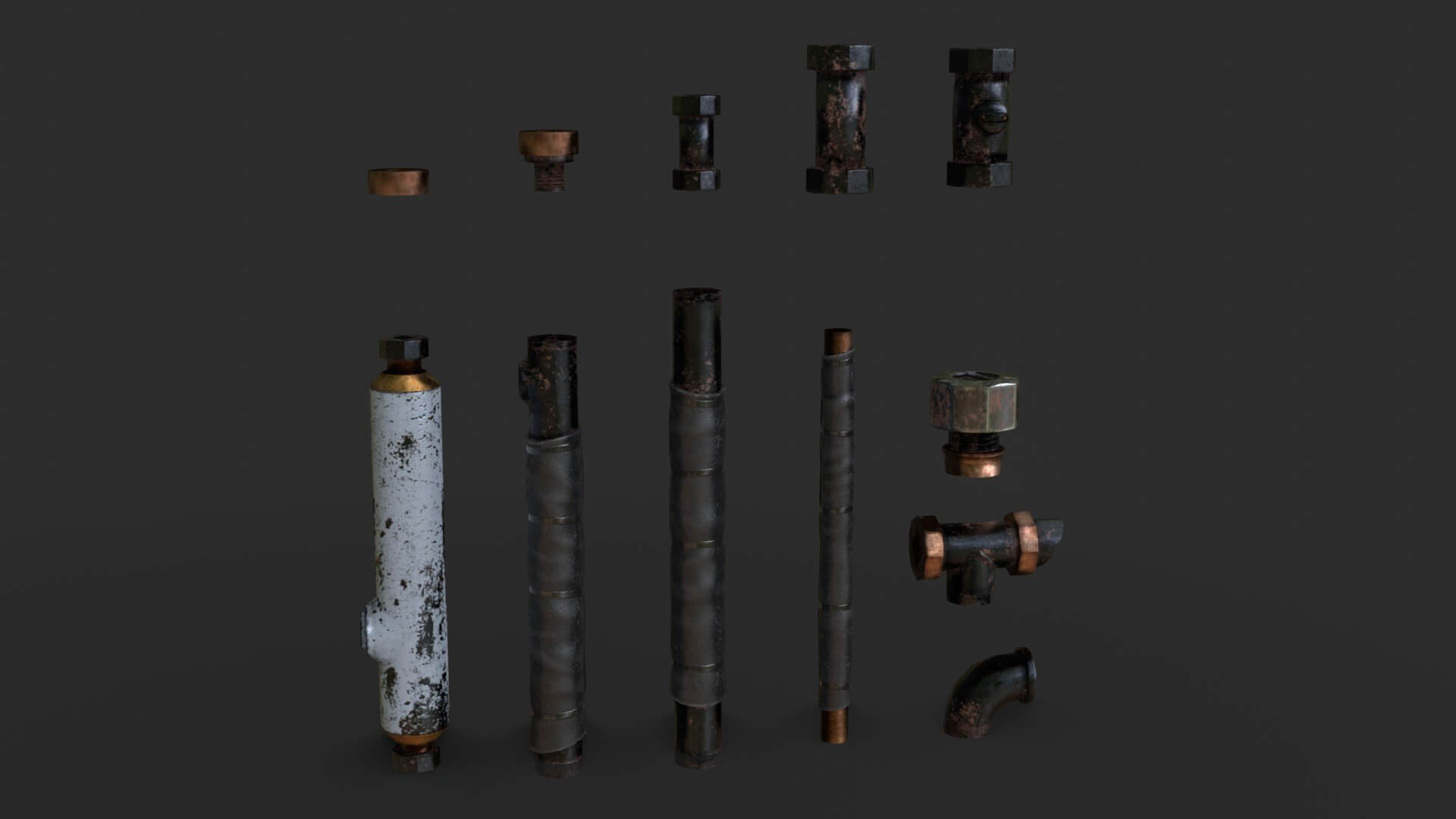 Plumbing Pipes Weapons Pack - 3D Model by KangaroOz 3D