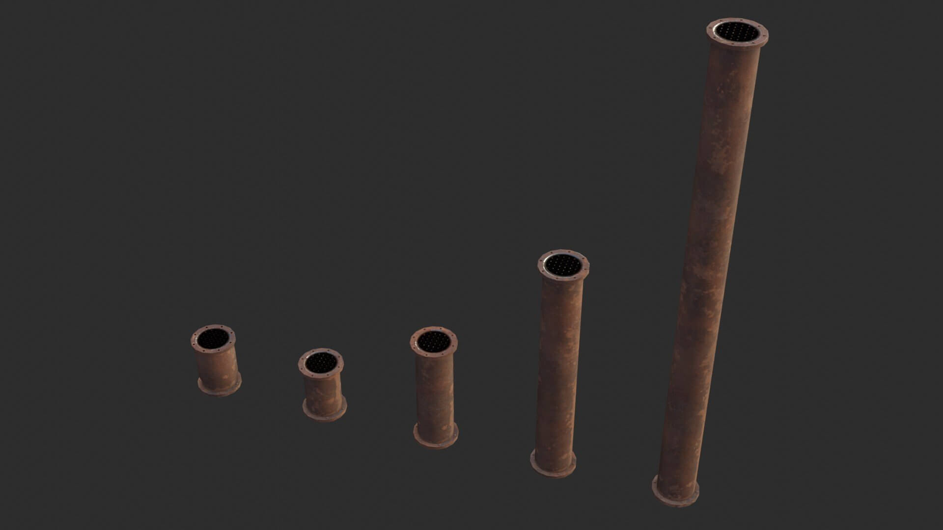 Rusted Pipes - Modular Set 3D Model by KangaroOz 3D