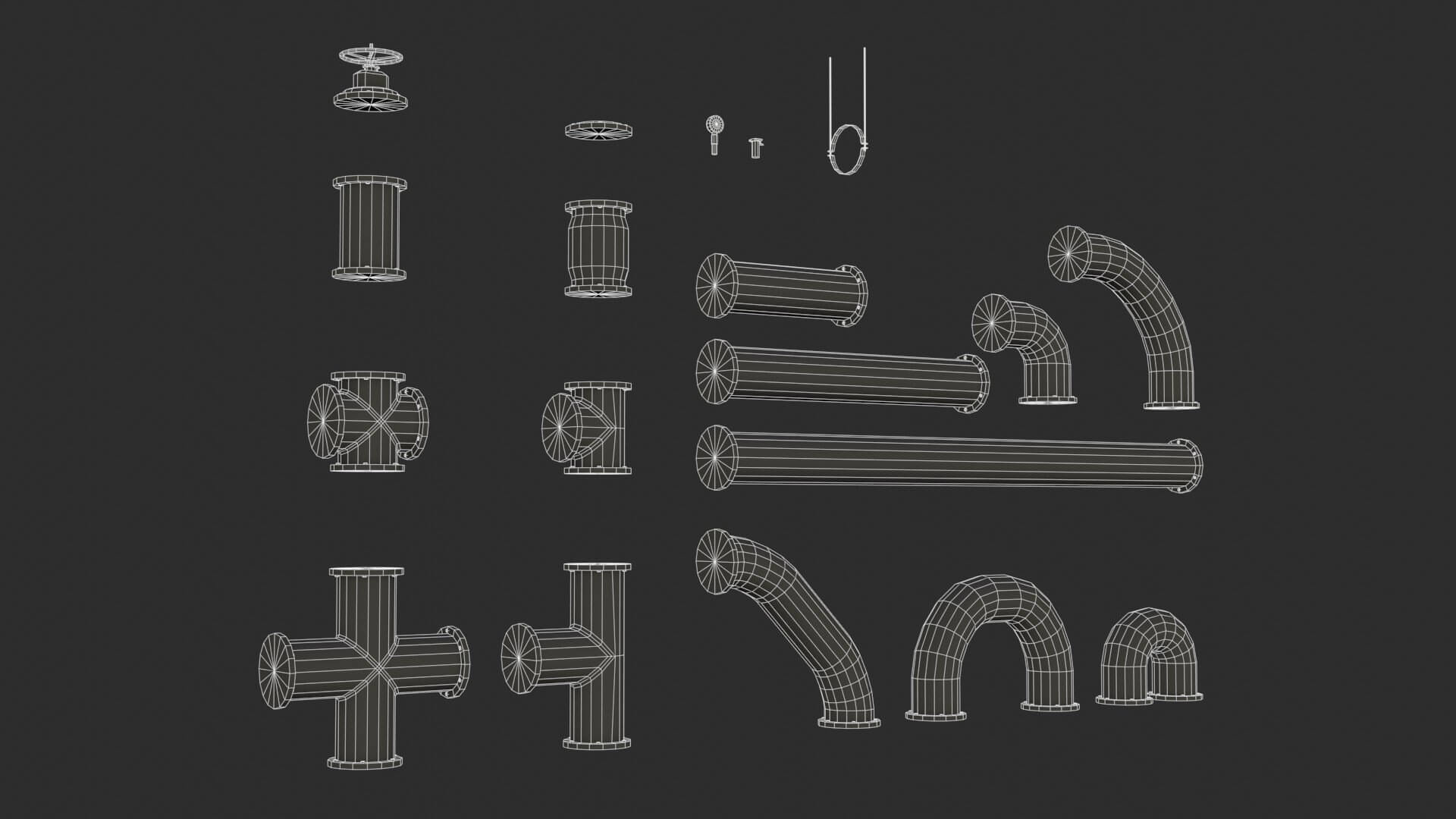 Rusted Pipes - Modular Set 3D Model by KangaroOz 3D