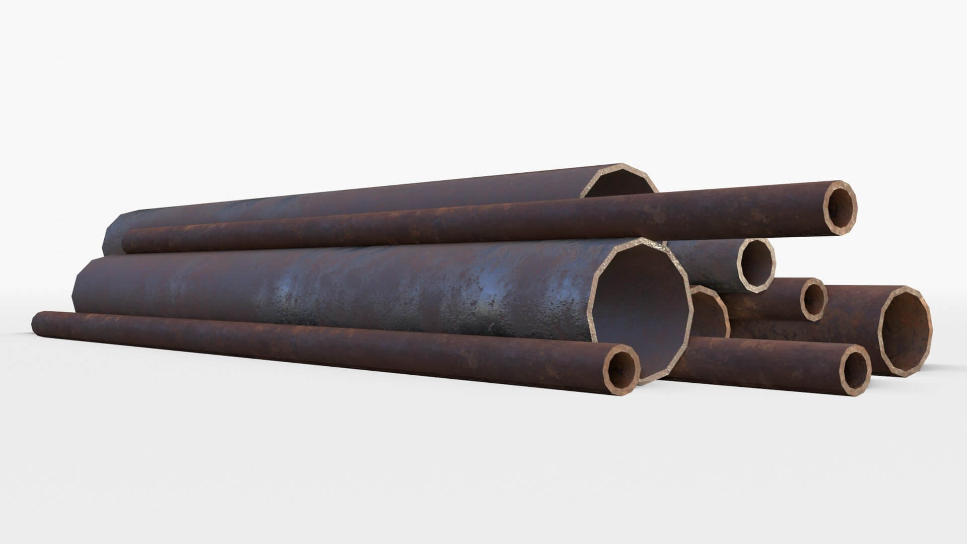 Steel Rusted Pipes - 3D Model by KangaroOz 3D