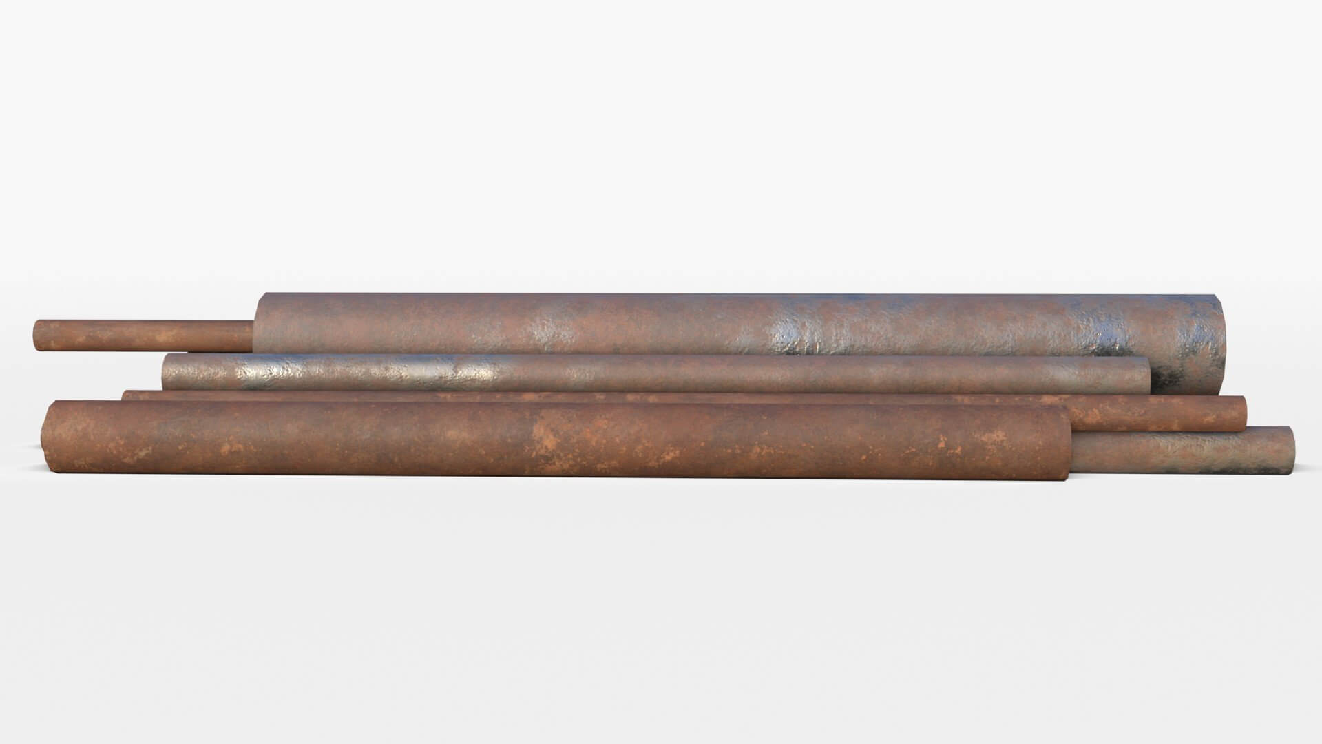 Steel Rusted Pipes - 3D Model by KangaroOz 3D