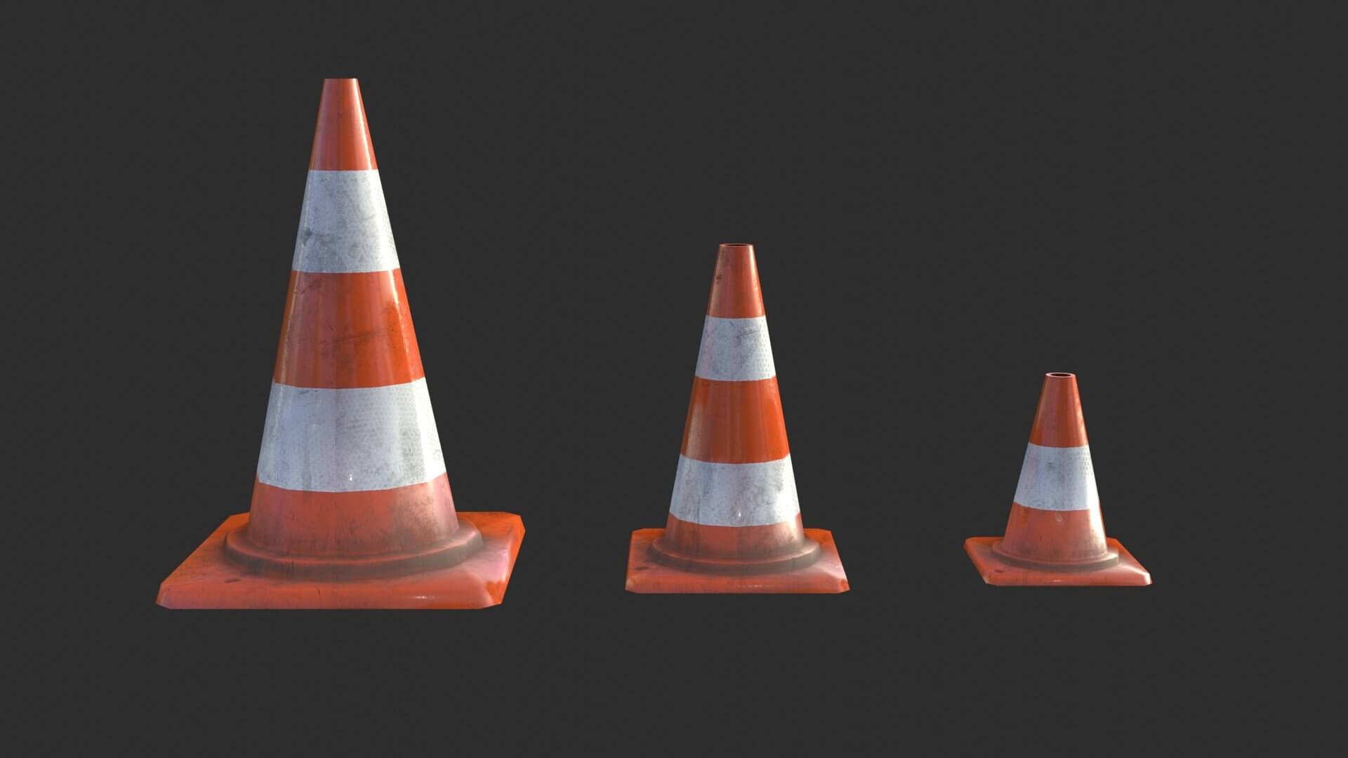 Traffic Cones 01 - 3D Model by KangaroOz 3D