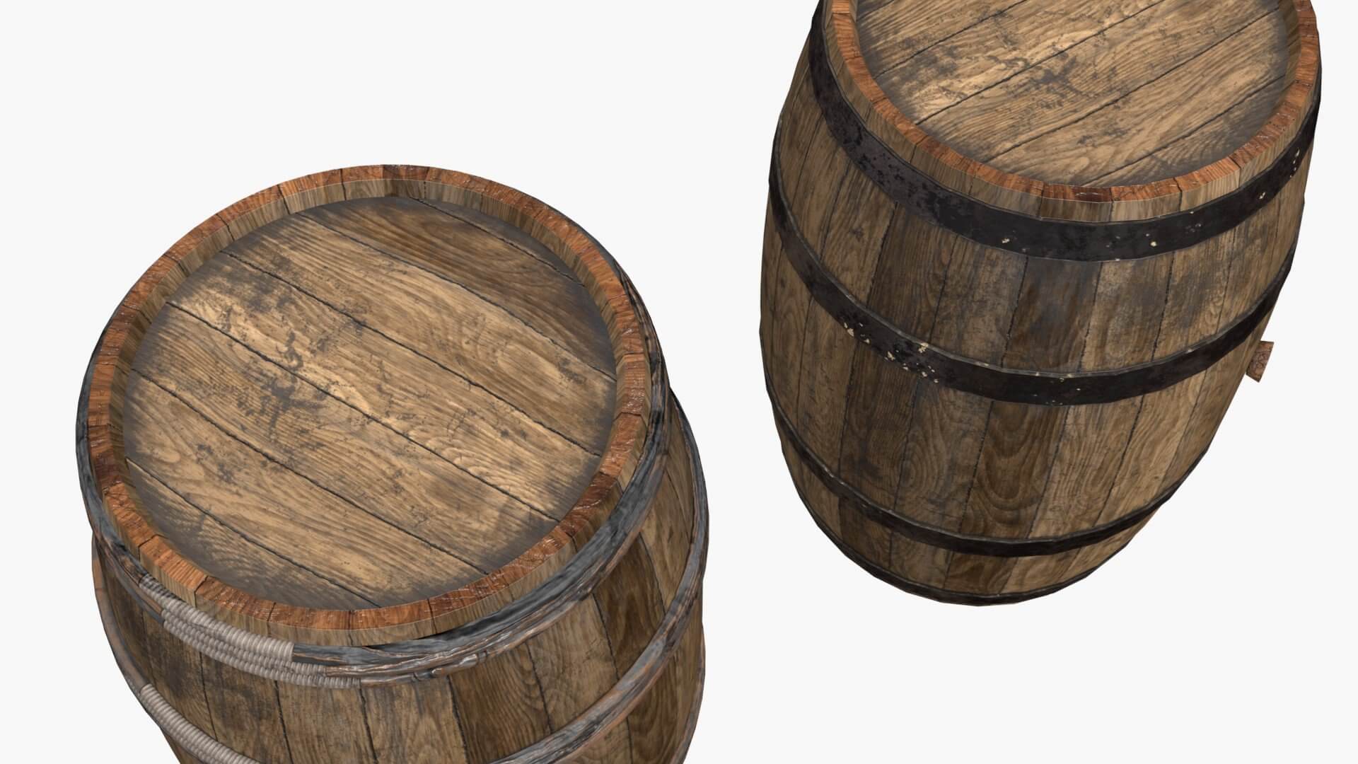 Wooden Barrels Assets 6 - 3D Model by KangaroOz 3D