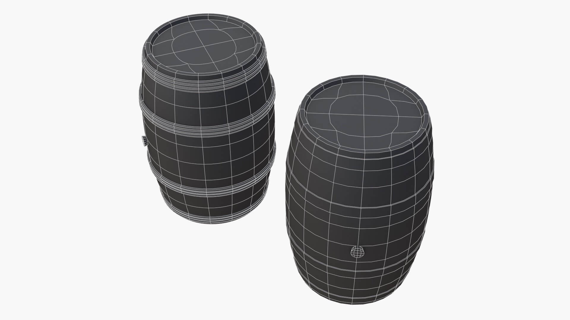 Wooden Barrels Assets 6 - 3D Model by KangaroOz 3D