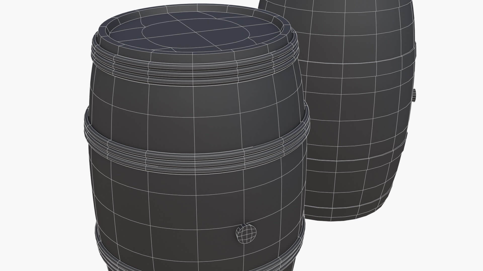 Wooden Barrels Assets 6 - 3D Model by KangaroOz 3D