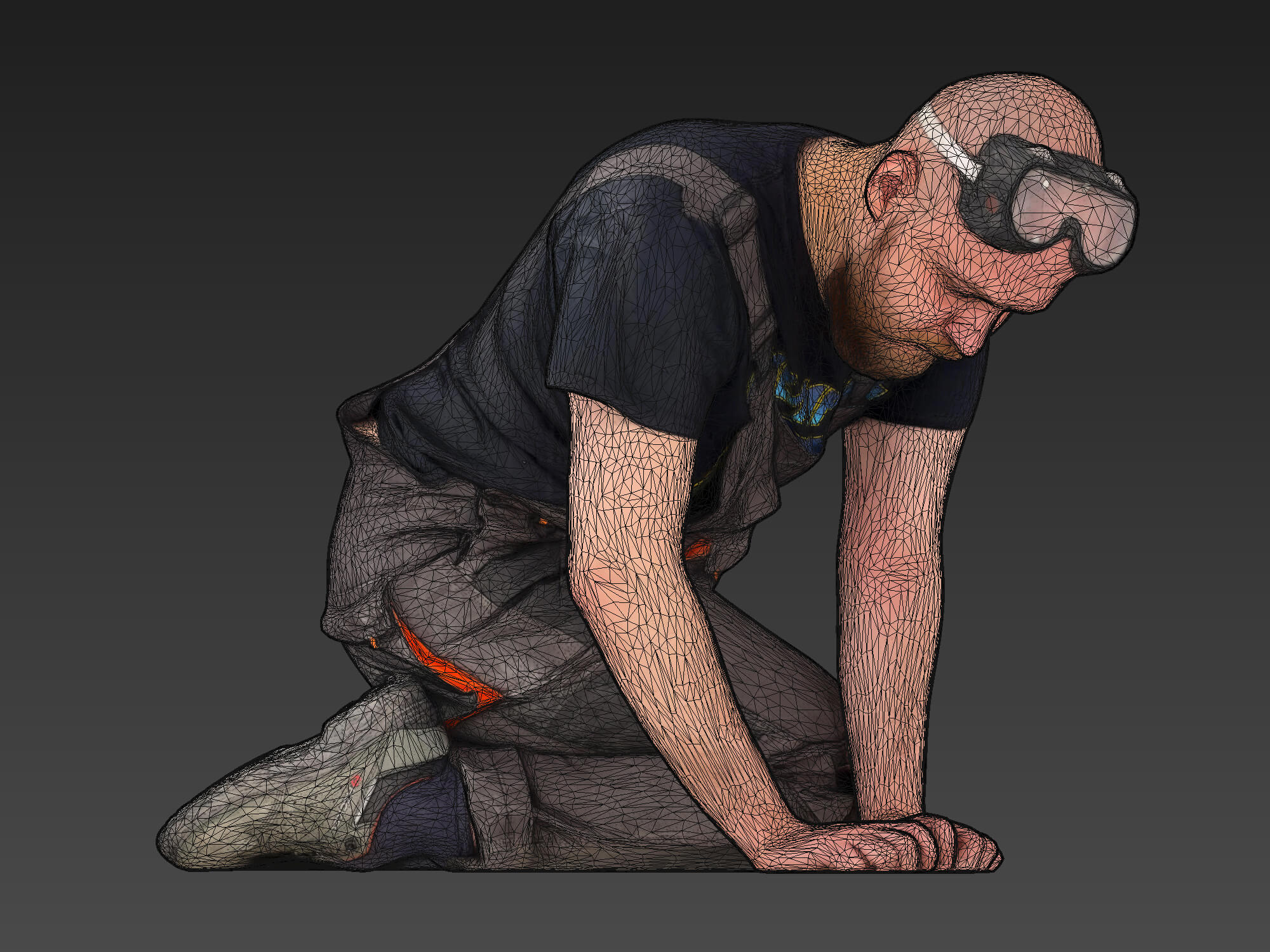 Bald Worker in Overalls - 3D Model by Kanistra Studio