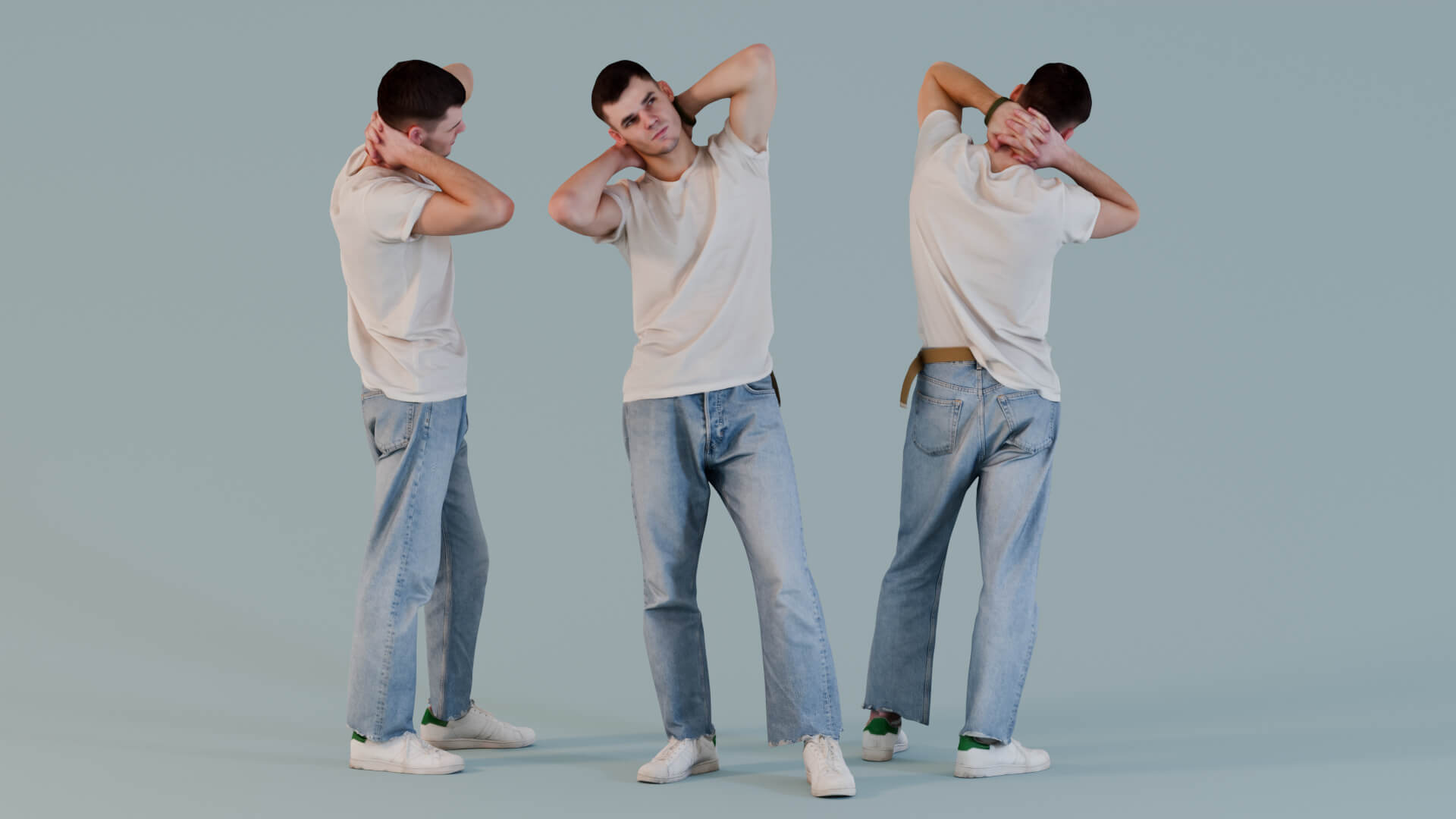 Bored Guy in White Tee - 3D Model by Kanistra Studio