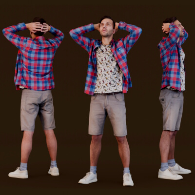 Casual Man in Distress - Hands on Head Pose 3D Model by Kanistra Studio