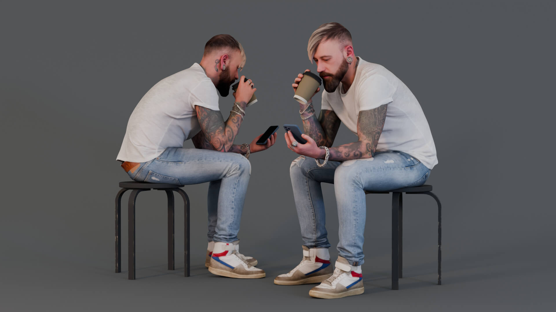 Coffee and Smartphone - Modern Urban Break 3D Model by Kanistra Studio