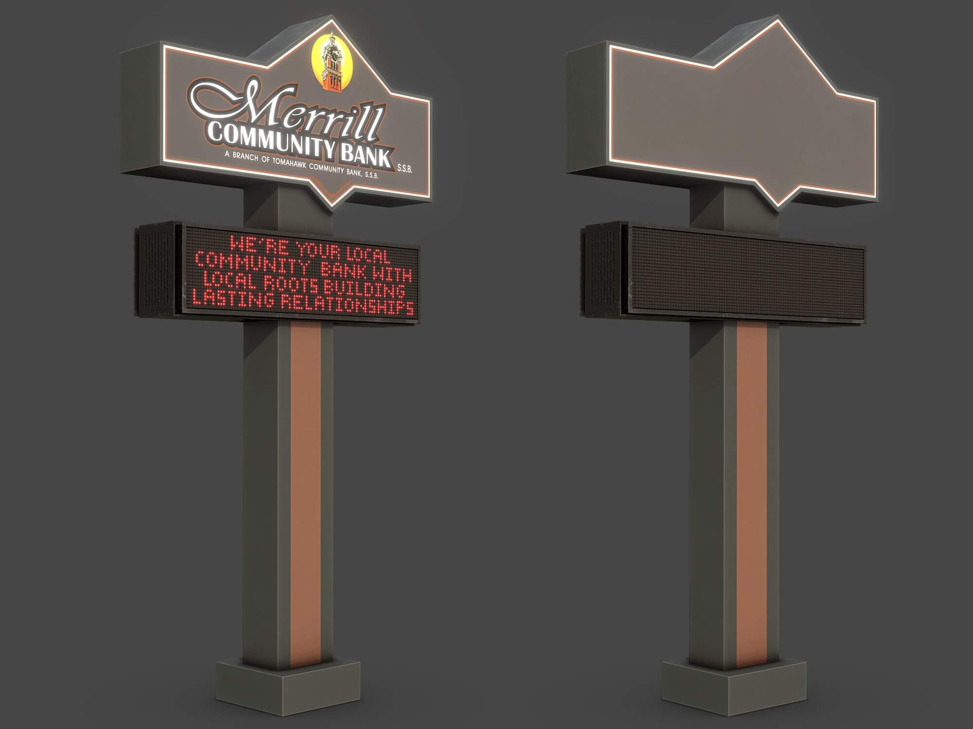 Community Bank Sign - 3D Model by Kanistra Studio