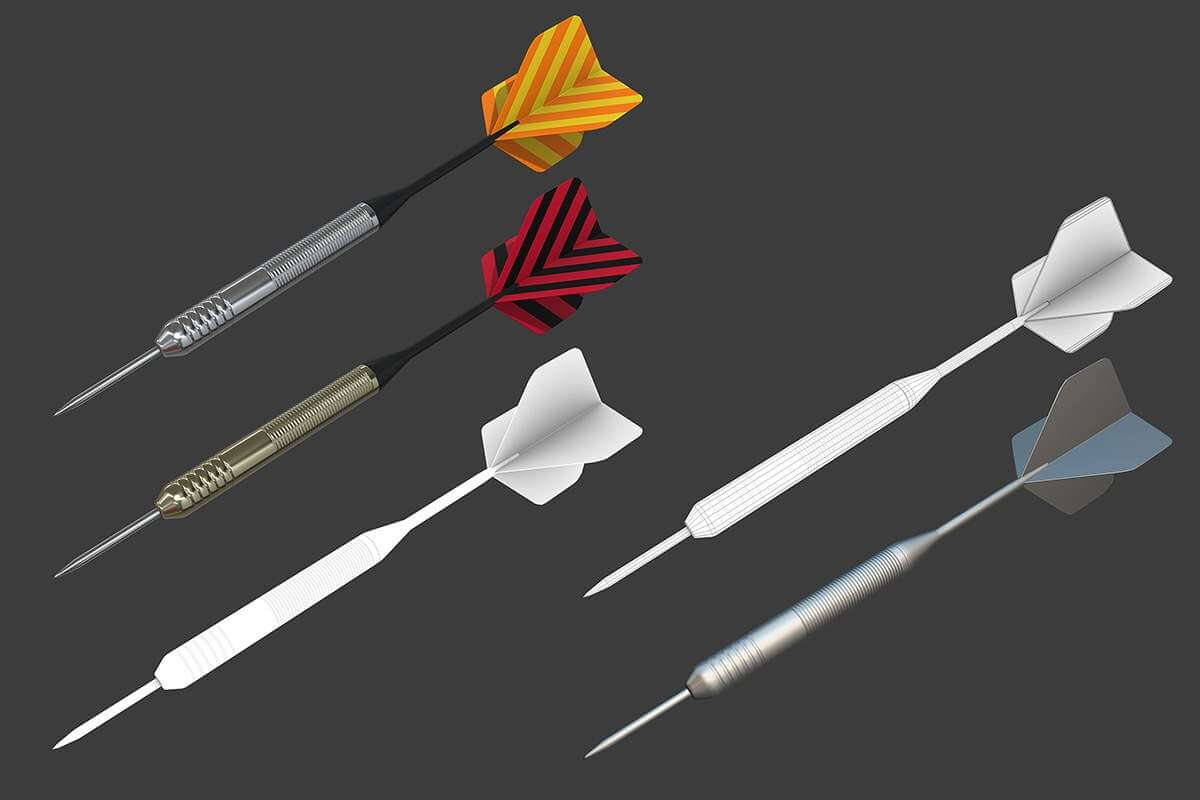 Dartboard Cabinet and Darts - 3D Model by Kanistra Studio