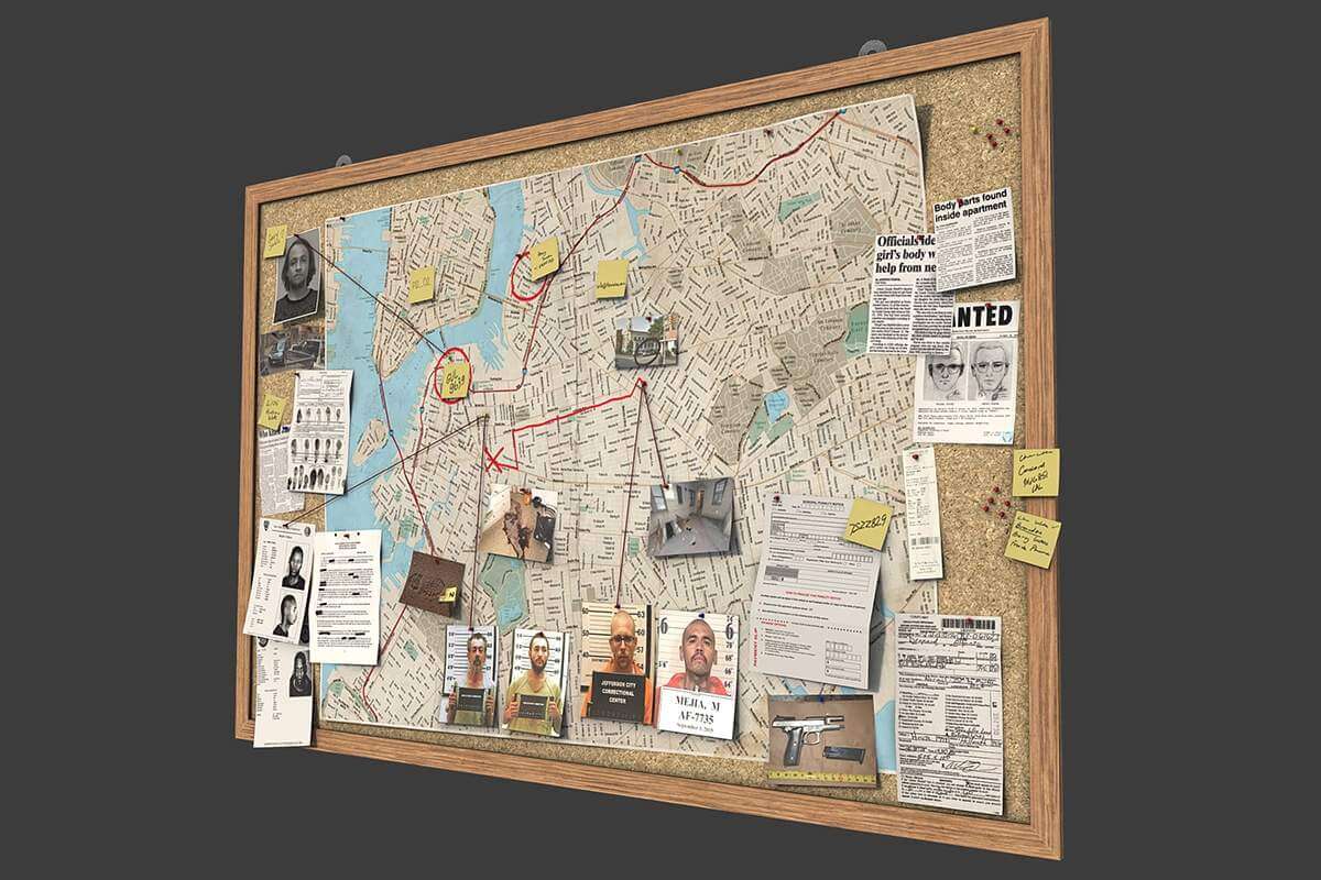 Detective Pinboard - 3D Model by Kanistra Studio