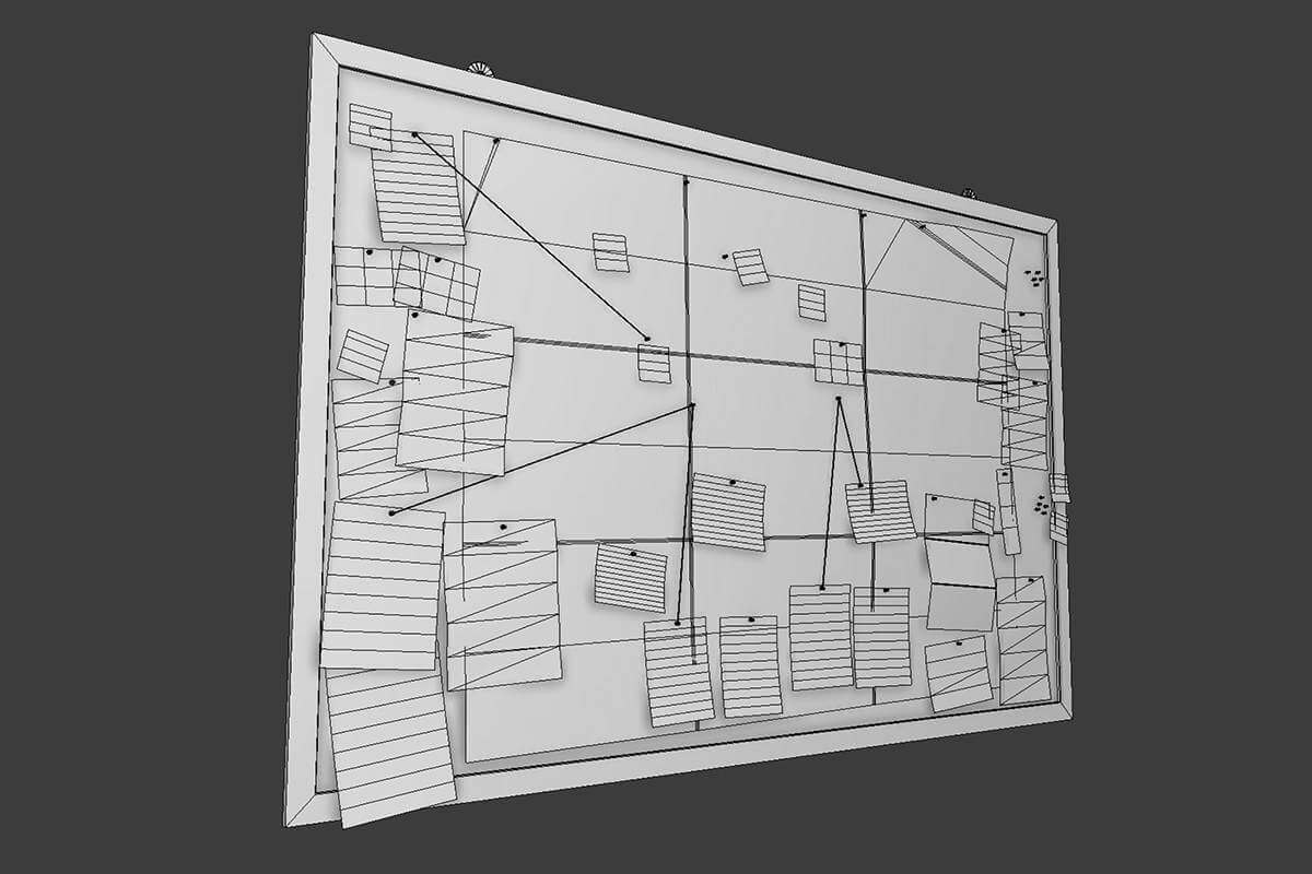 Detective Pinboard - 3D Model by Kanistra Studio