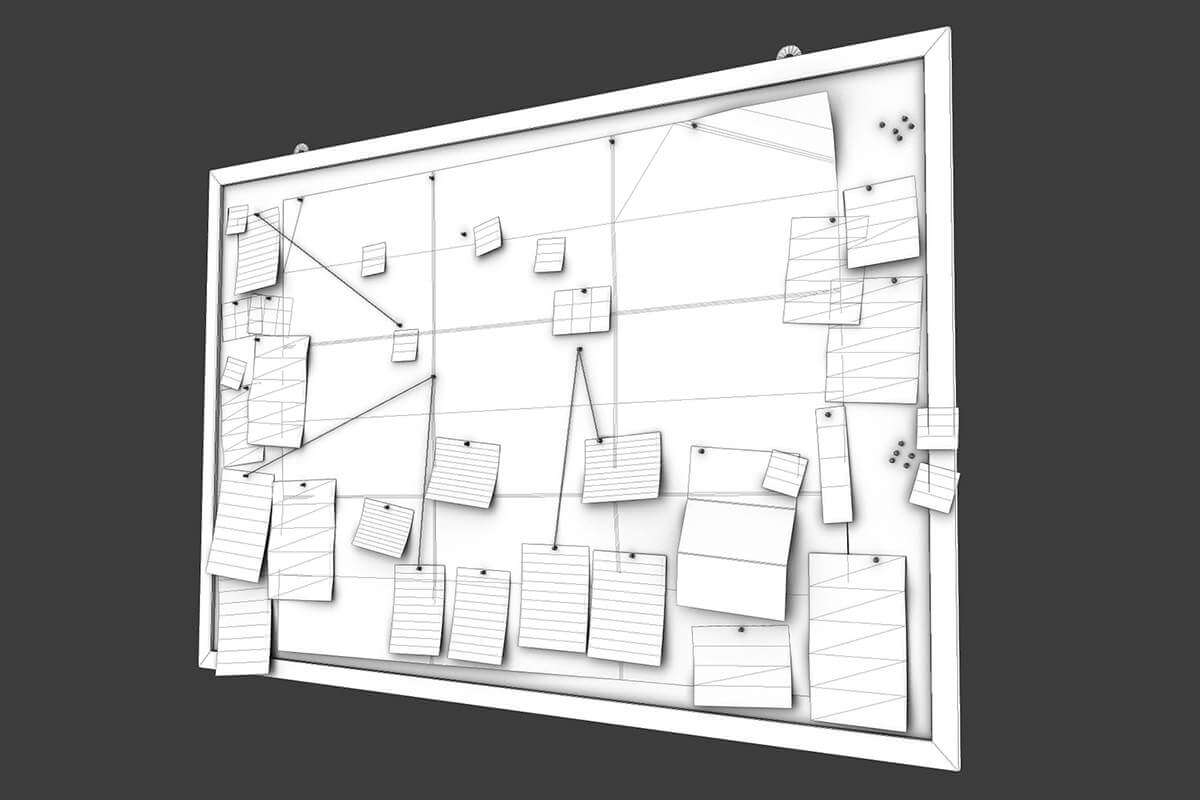 Detective Pinboard - 3D Model by Kanistra Studio