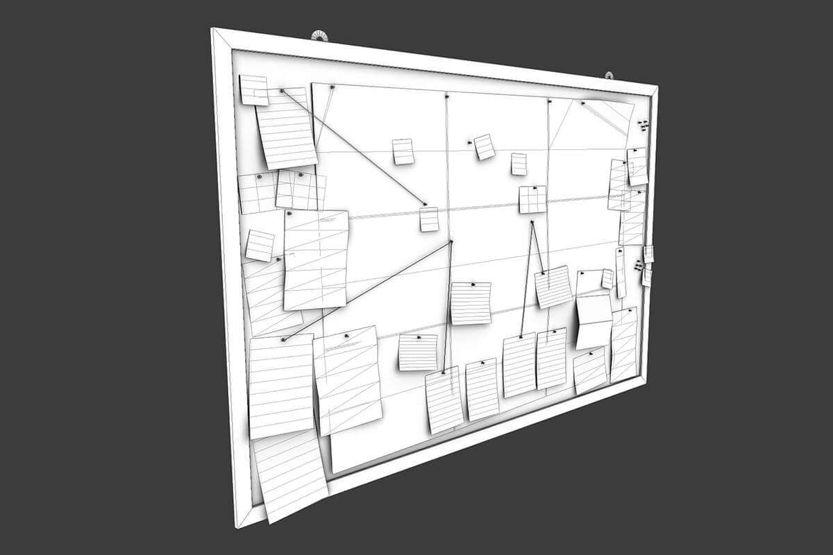 Detective Pinboard - 3D Model by Kanistra Studio