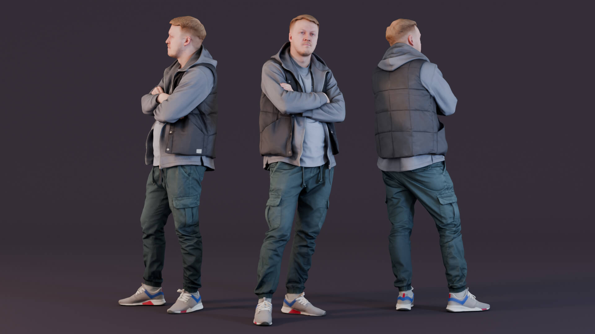 Emerald Observer in Urban Casual Stance - 3D Model by Kanistra Studio