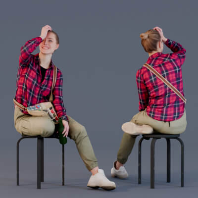 Hahaha Woman on Chair - 3D Model by Kanistra Studio