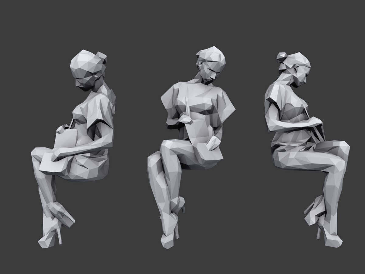 People Sitting Pack Volume 1 - 3D Model by Kanistra Studio