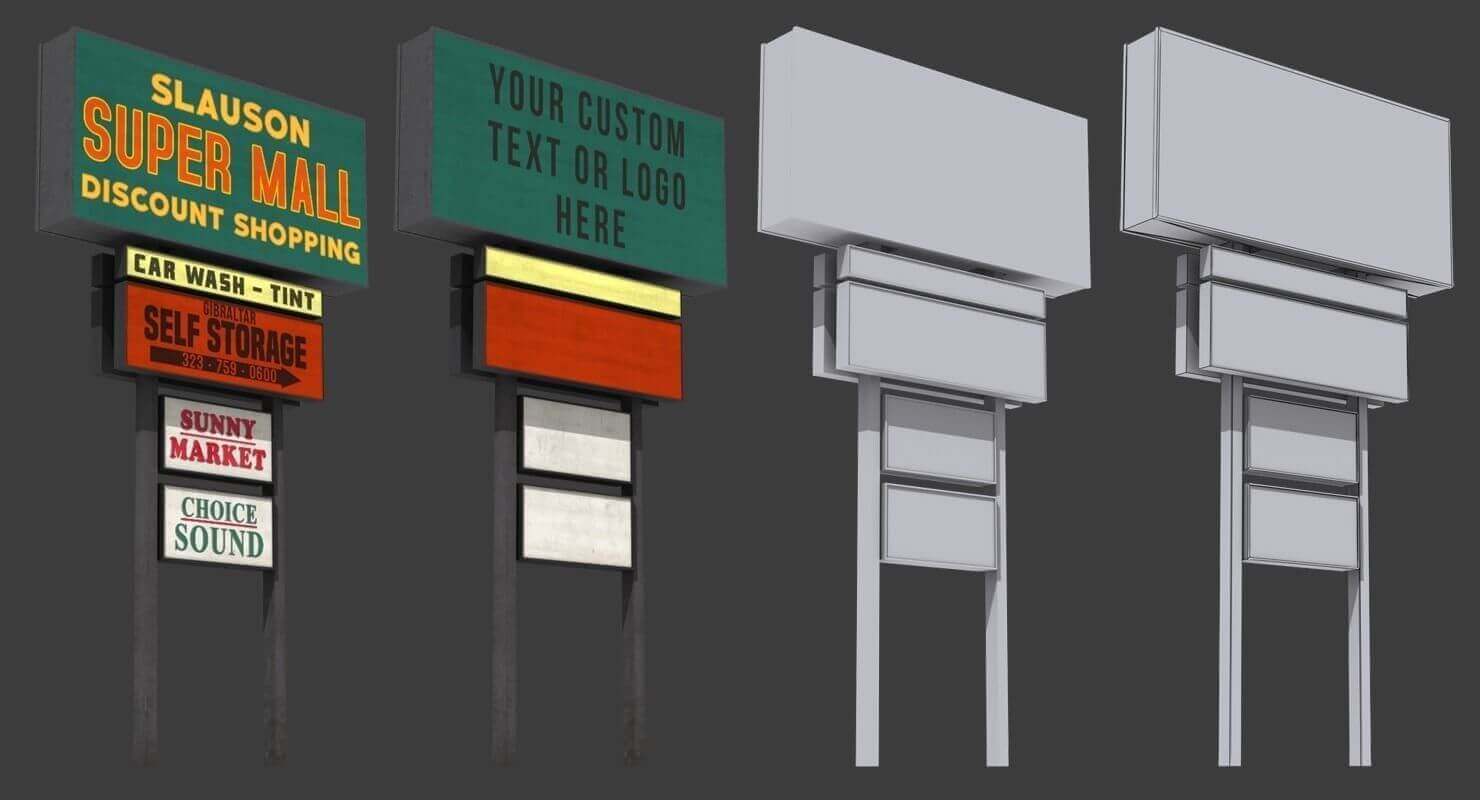 Mall Sign - 3D Model by Kanistra Studio