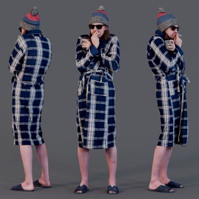 Morning Muse - The Unrecognized Genius in Robe and Beanie 3D Model by ...