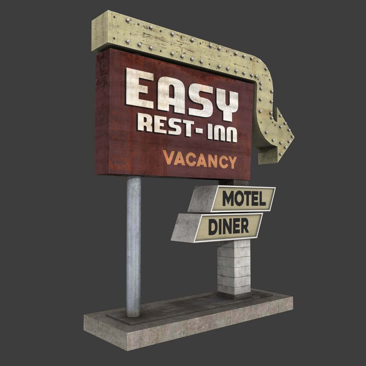 Motel Sign - 3D Model by Kanistra Studio
