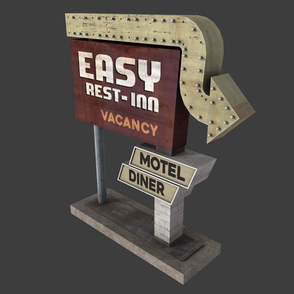 Motel Sign - 3D Model by Kanistra Studio