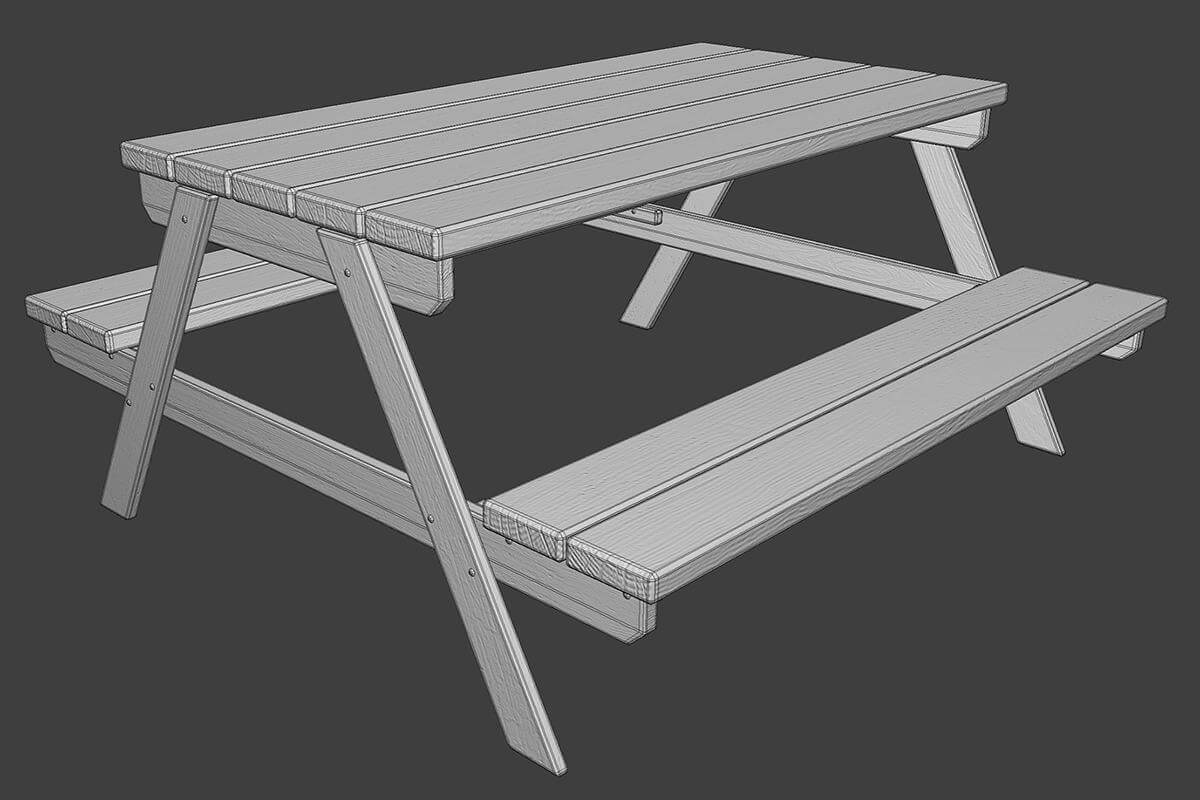 Picnic Table - 3D Model by Kanistra Studio