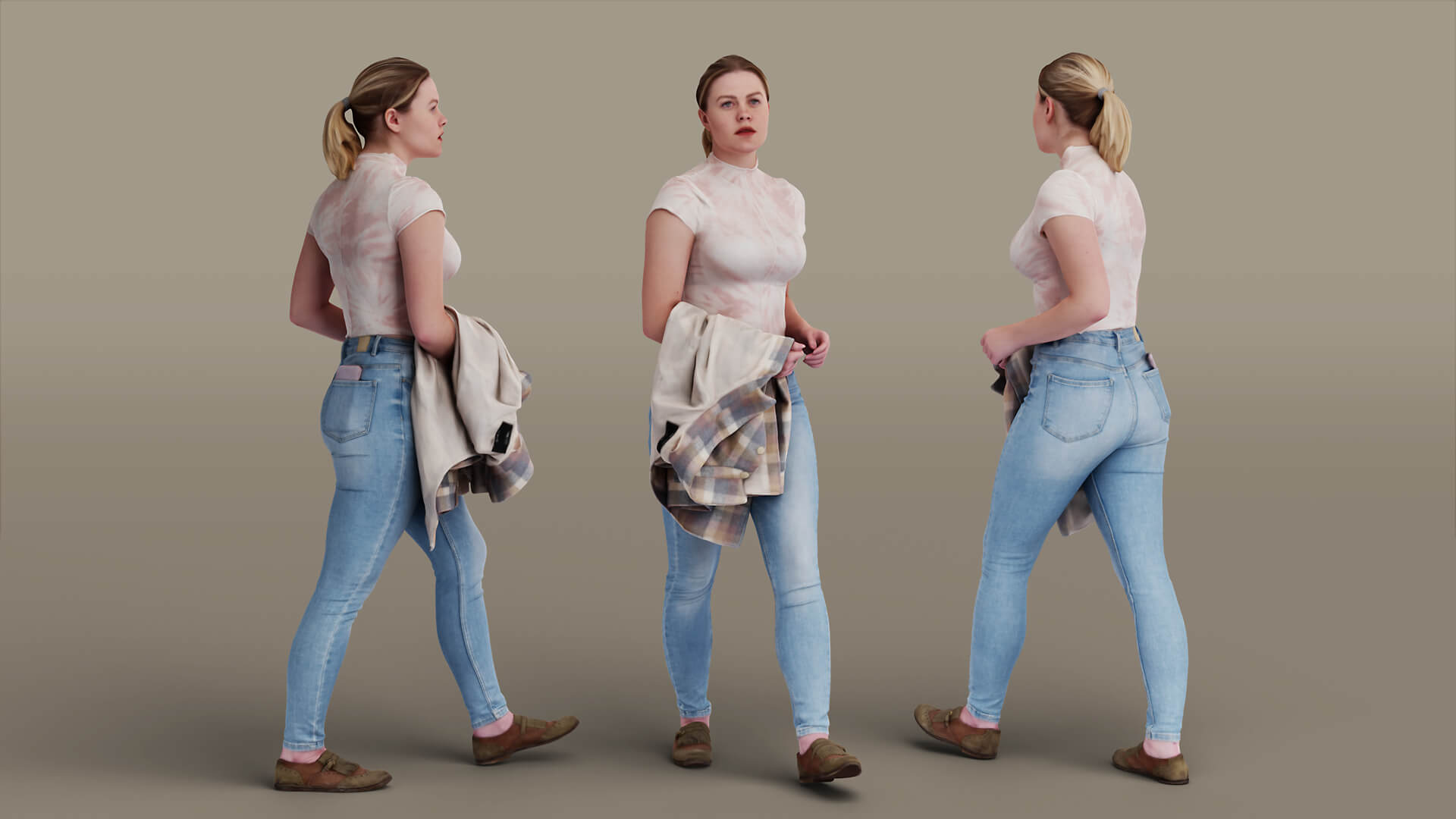 Stride in Style Young Woman Walking - 3D Model by Kanistra Studio