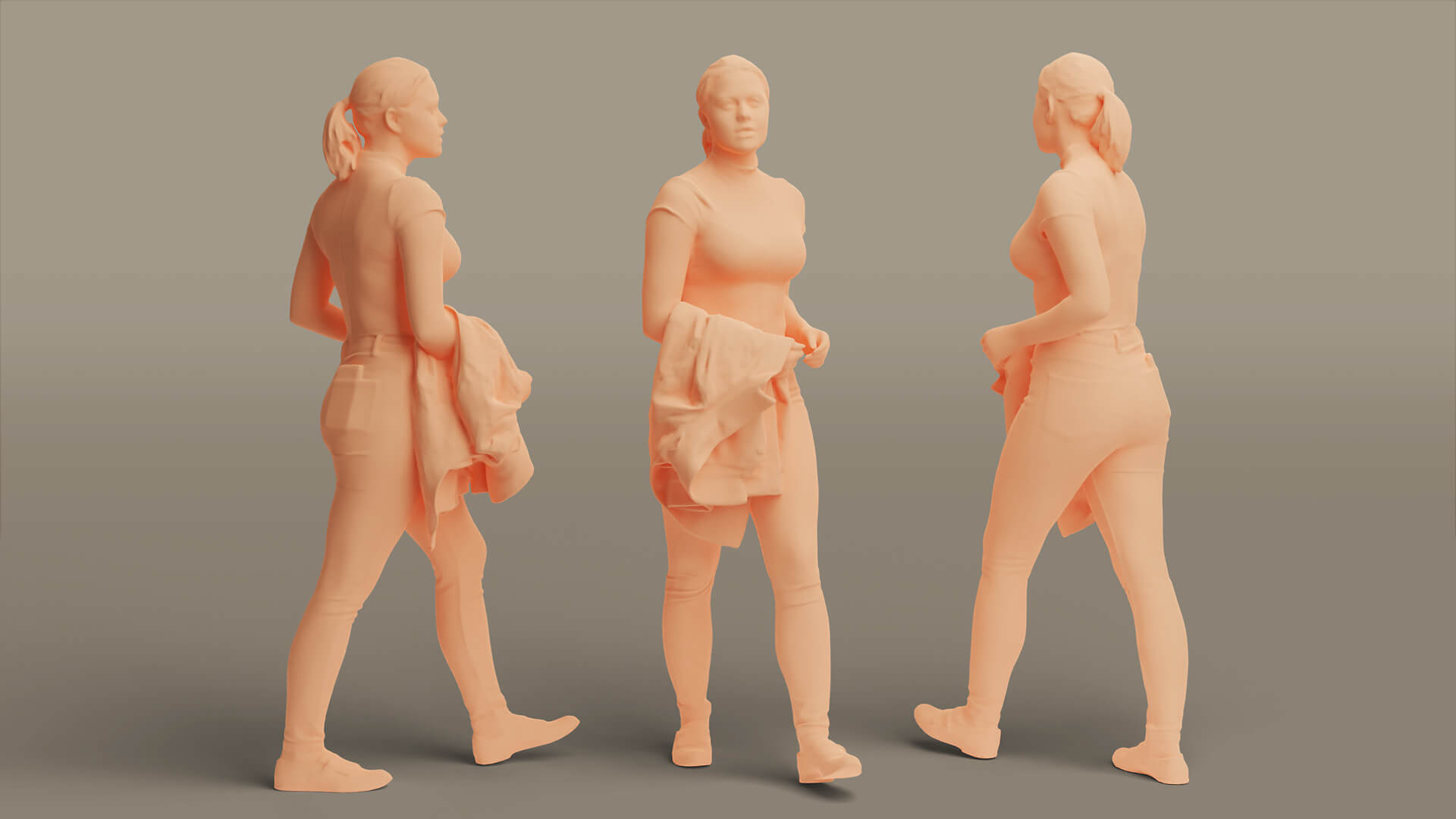 Stride in Style Young Woman Walking - 3D Model by Kanistra Studio
