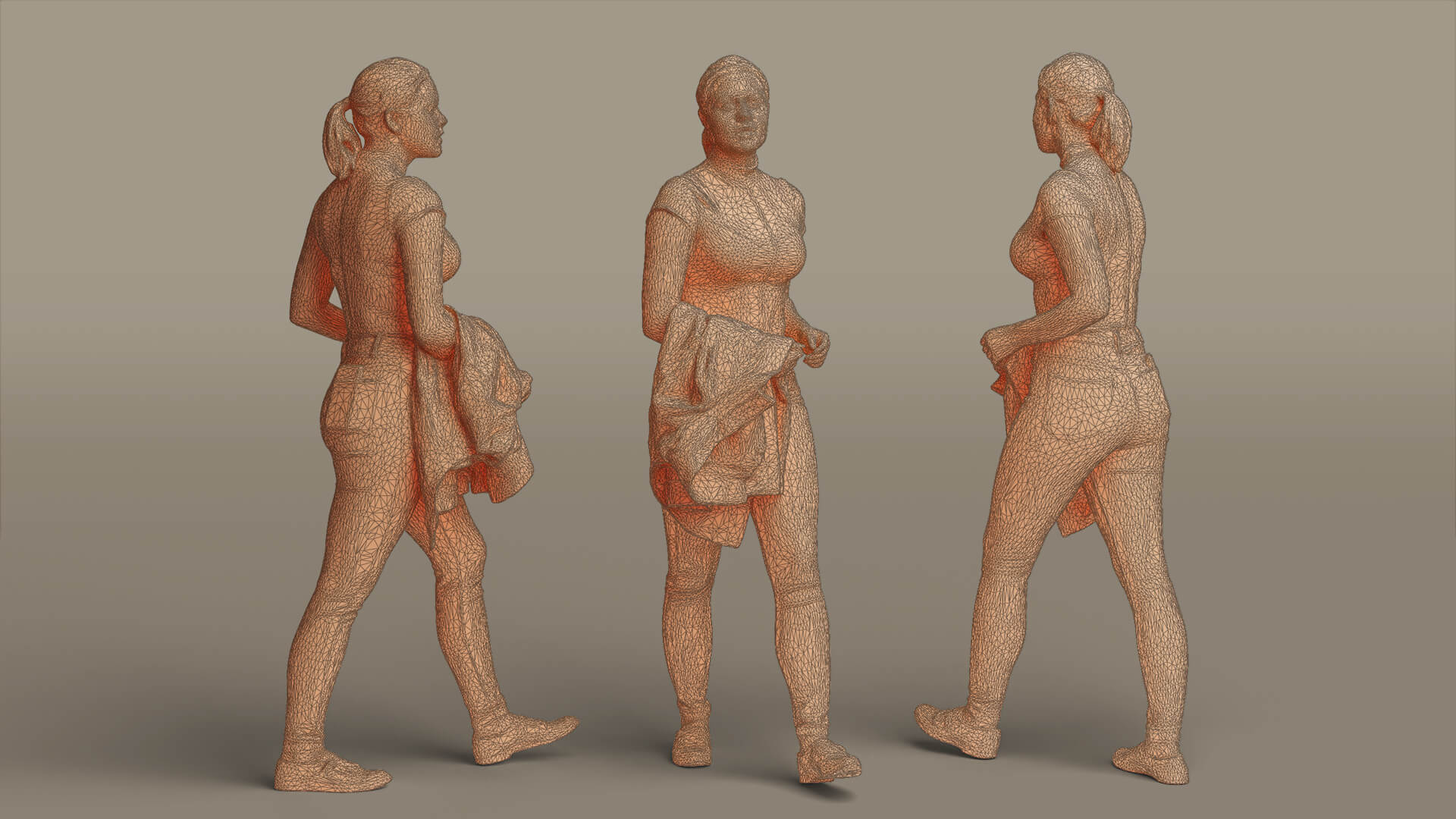 Stride in Style Young Woman Walking - 3D Model by Kanistra Studio