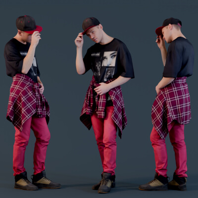 Stylish Gesture - Guy Tipping Hat 3D Model by Kanistra Studio