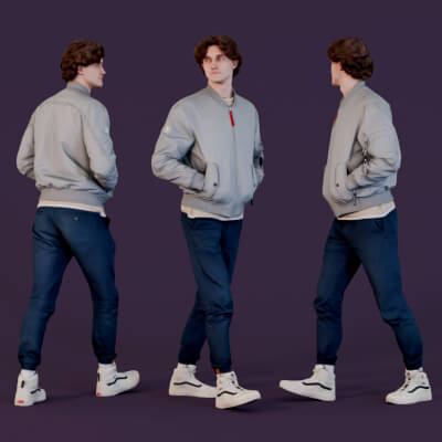 Stylish Pedestrian in Action - 3D Model by Kanistra Studio