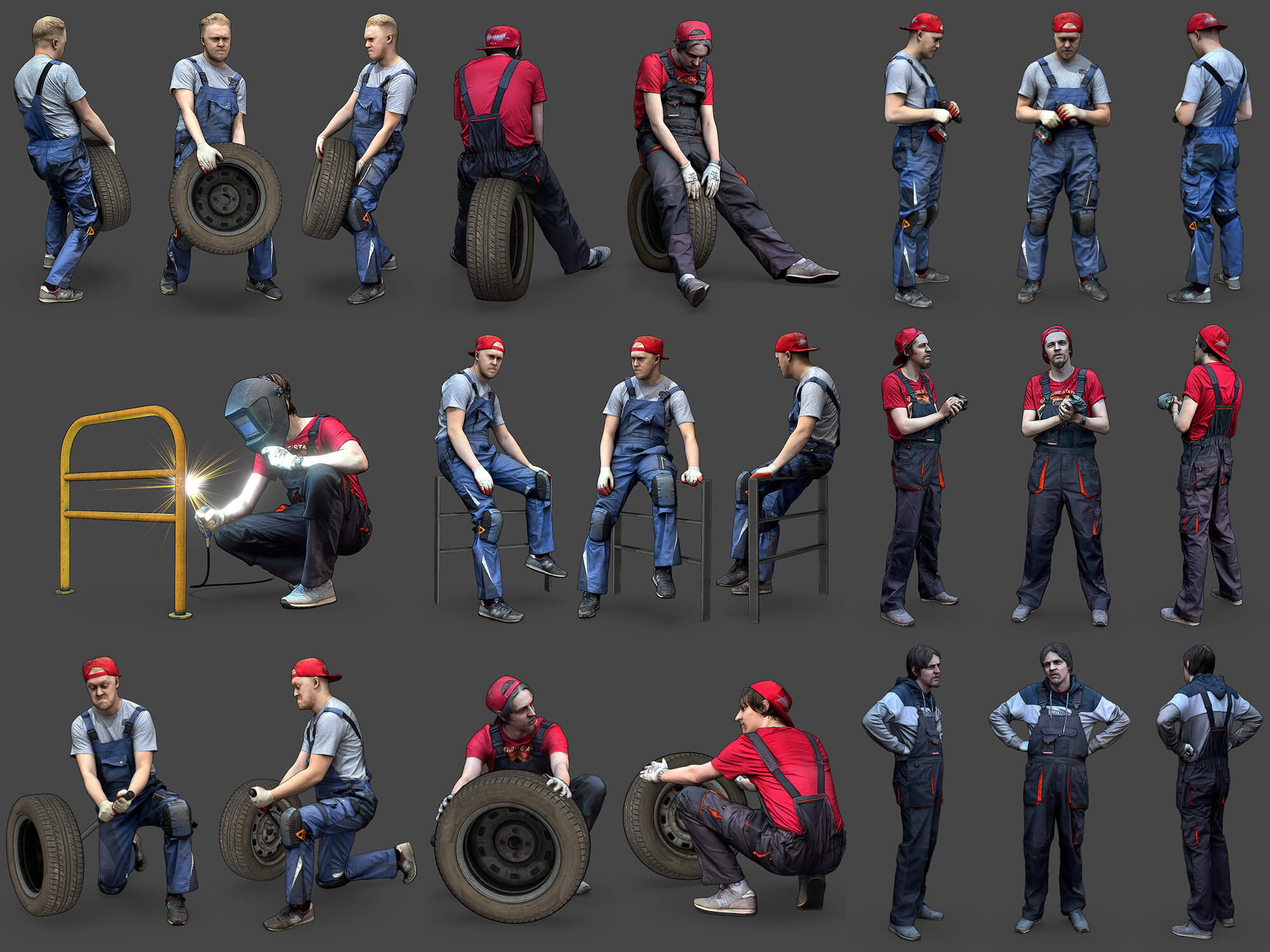 Stylized Car Mechanics Characters - 3D Model by Kanistra Studio