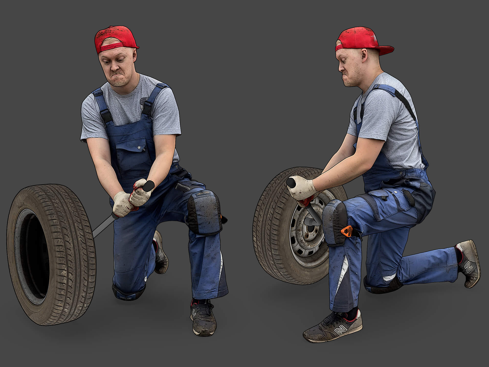 Stylized Car Mechanics Characters - 3D Model by Kanistra Studio