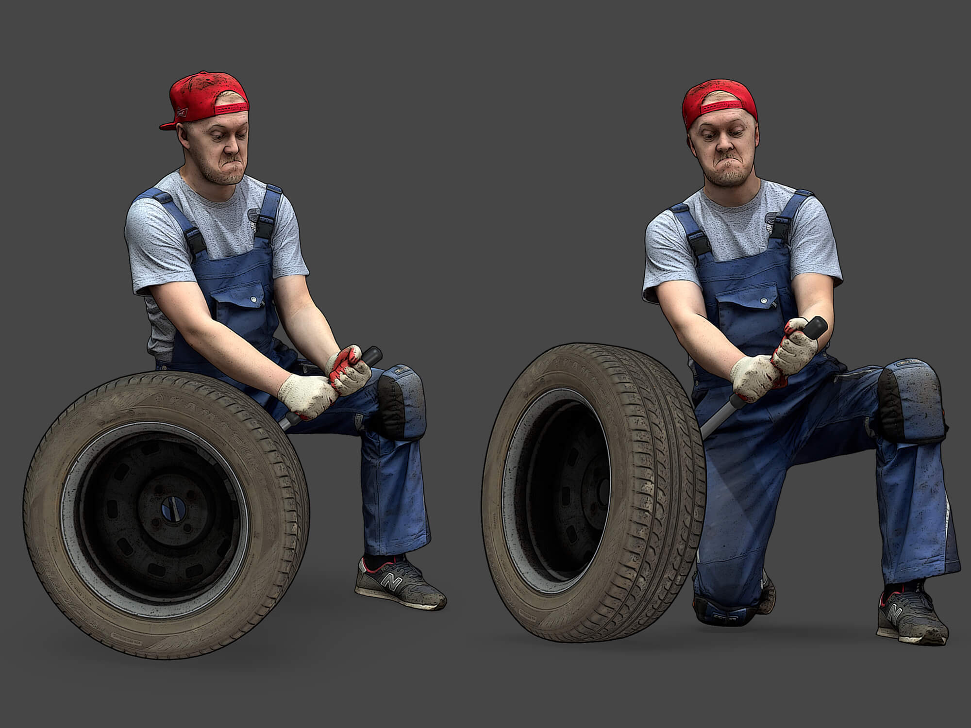 Stylized Car Mechanics Characters - 3D Model by Kanistra Studio