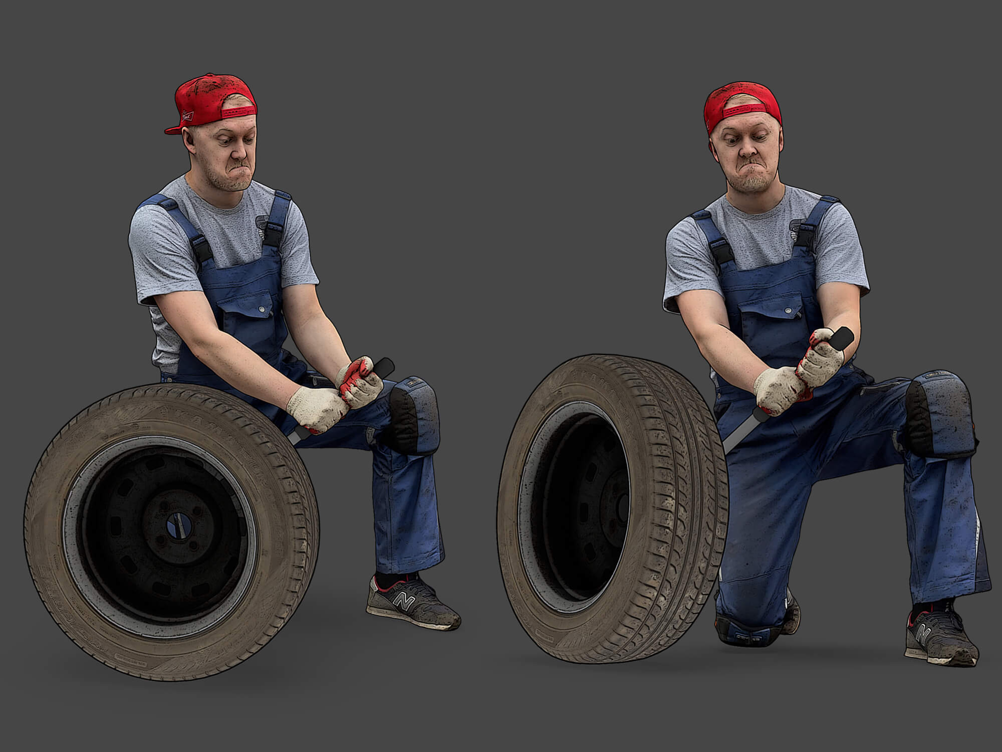 Stylized Car Mechanics Characters - 3D Model by Kanistra Studio