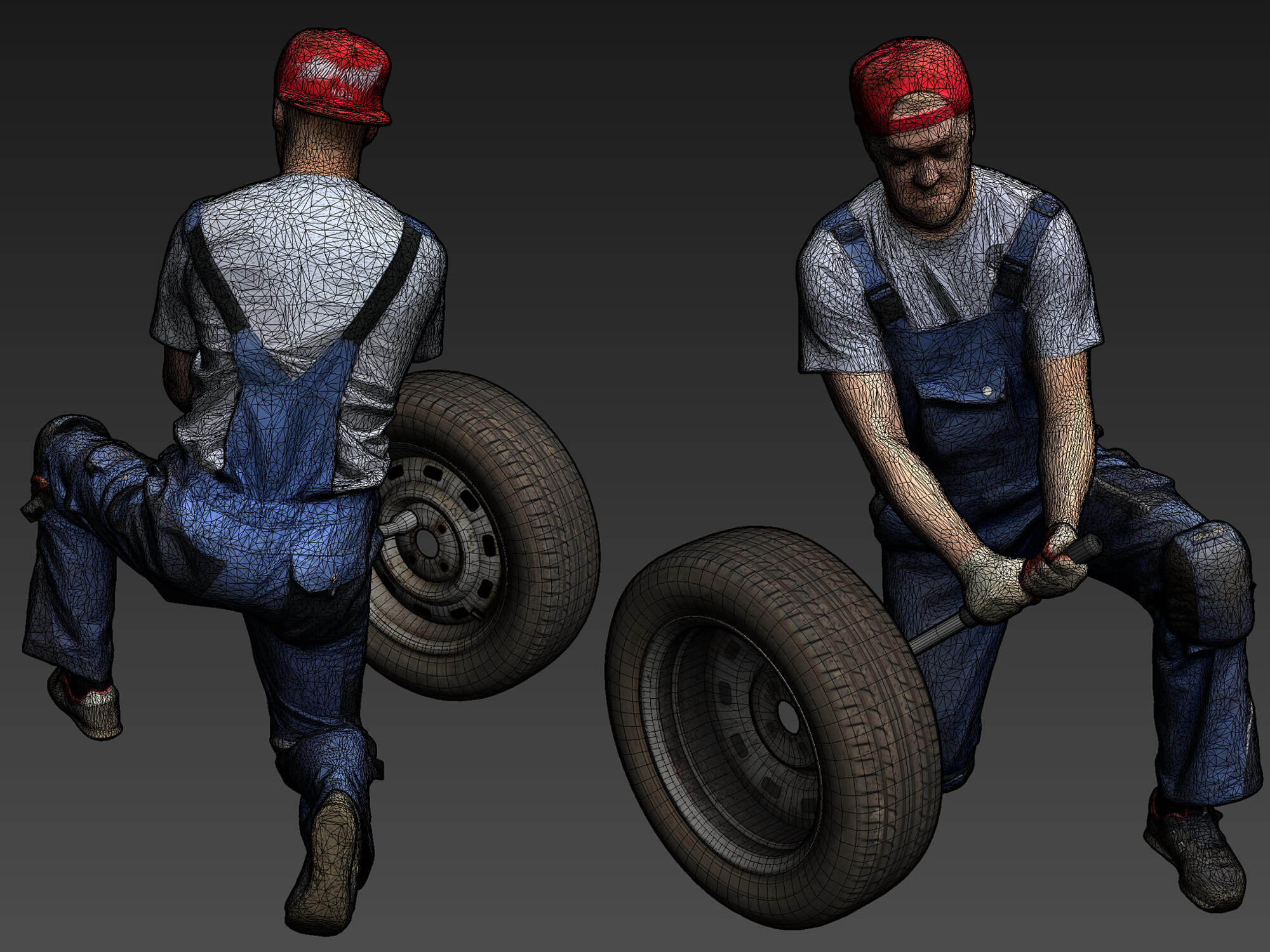 Stylized Car Mechanics Characters - 3D Model by Kanistra Studio