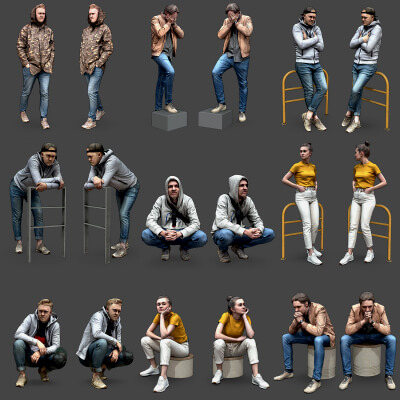 Stylized Casual Characters Volume 3 - 3D Model by Kanistra Studio