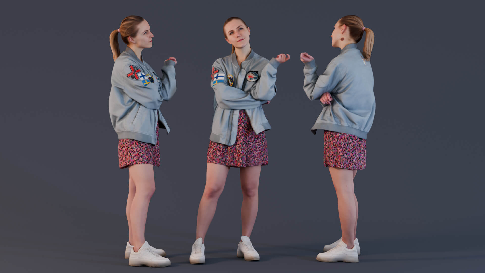 Tell Me - Girl in Blue Bomber 3D Model by Kanistra Studio