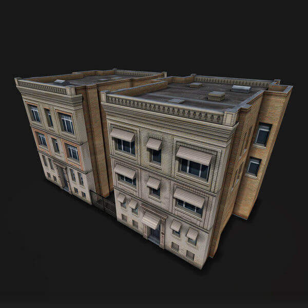 Two Downtown Buildings - 3D Model by Kanistra Studio