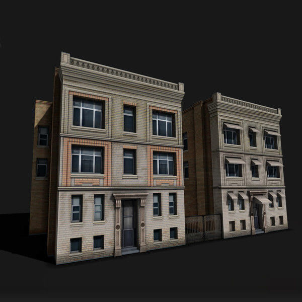 Two Downtown Buildings - 3D Model by Kanistra Studio